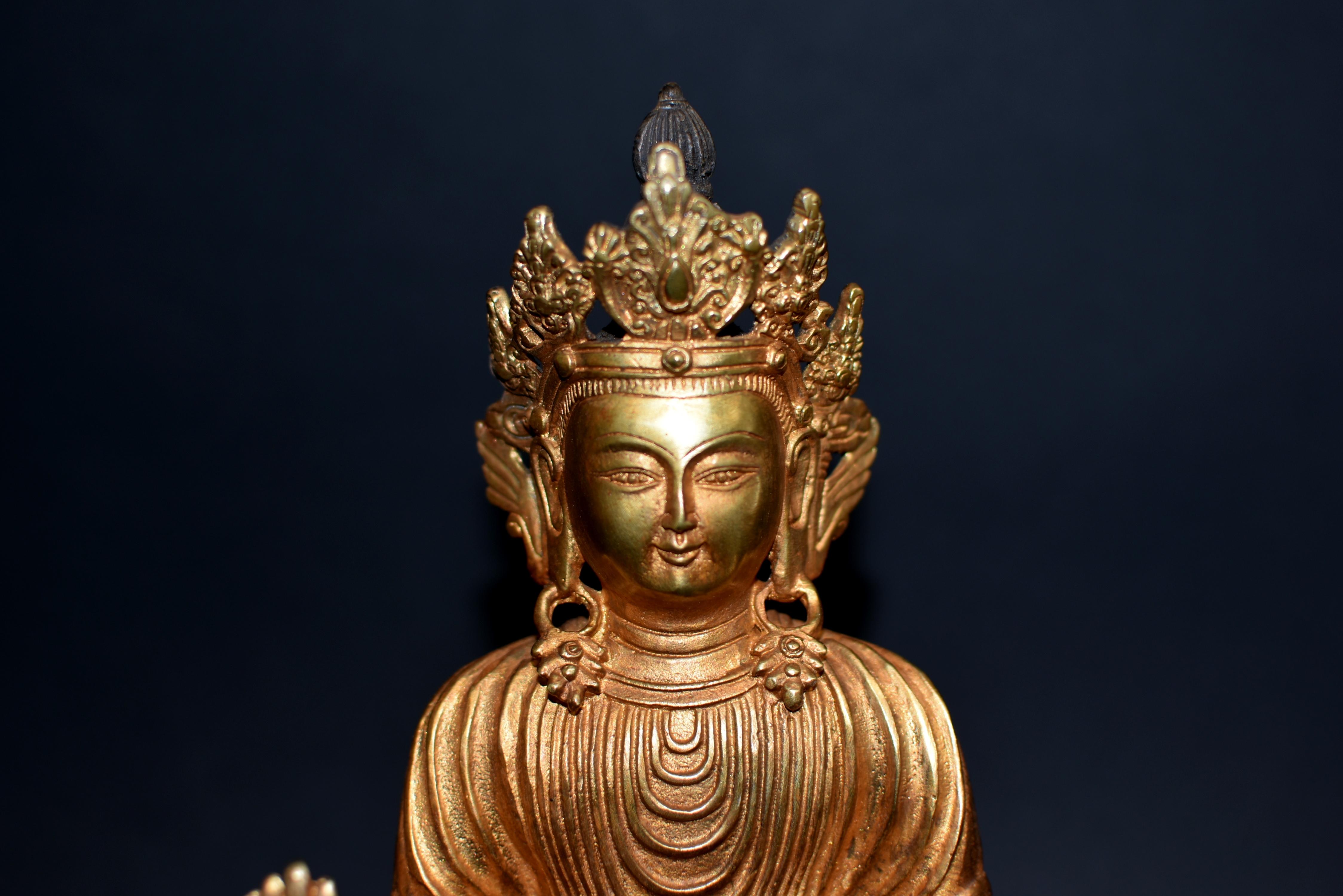Tibetan Gilt Bronze Udanaya No Fear Buddha at 1stDibs