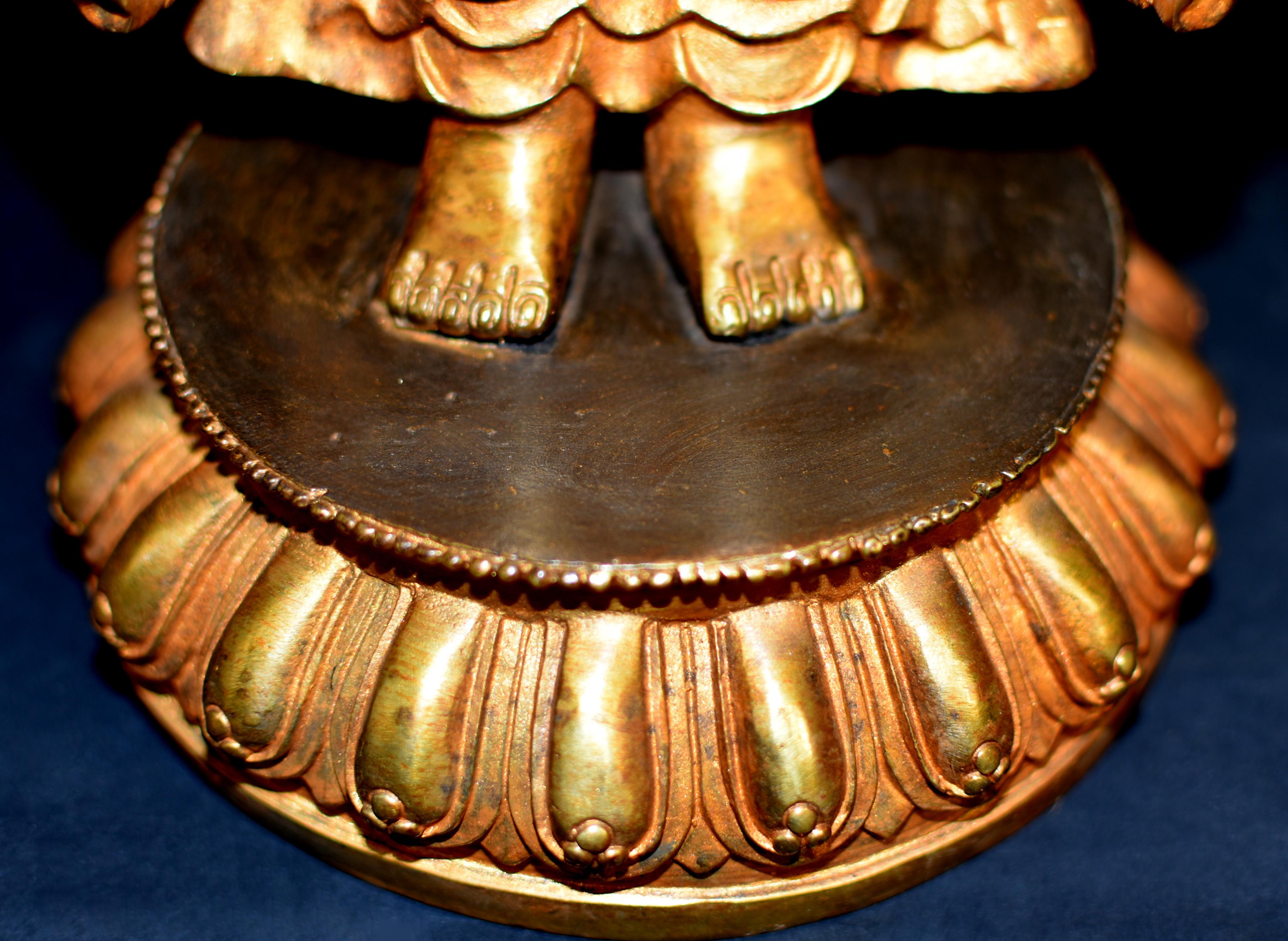 Tibetan Gilt Bronze Udanaya No Fear Buddha at 1stDibs