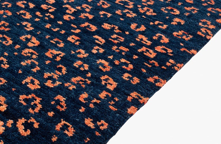 Tibetan Handwoven Wool Leopard Area Rug by Carini For Sale at 1stDibs