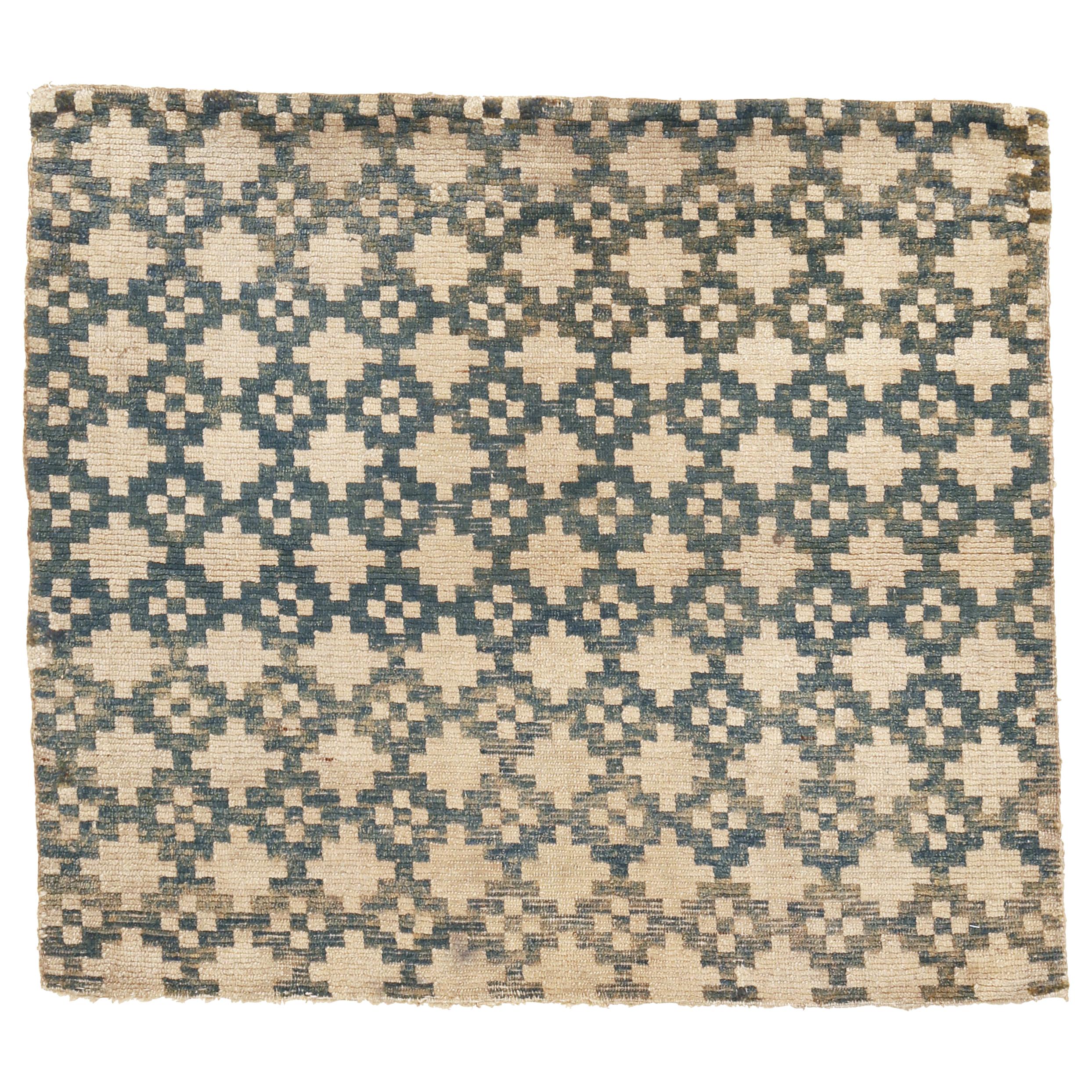 Tibetan Meditation Mat with Stepped Diamonds at 1stDibs