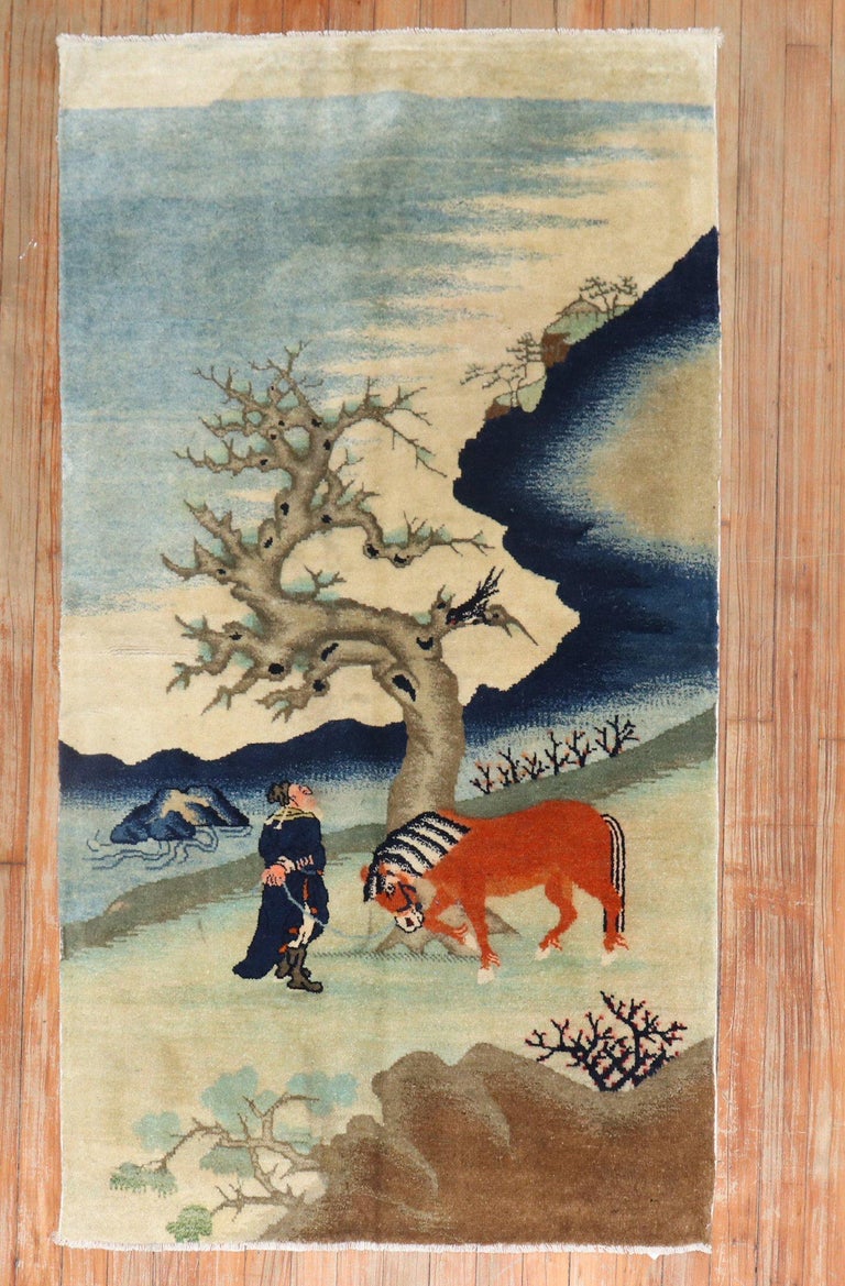 Tibetan Pictorial Throw Rug For Sale at 1stDibs