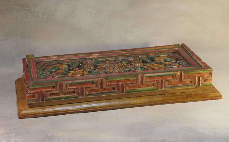 Tibetan Portable Polychromed Wooden Altar Stand or Table, Early 20th ...