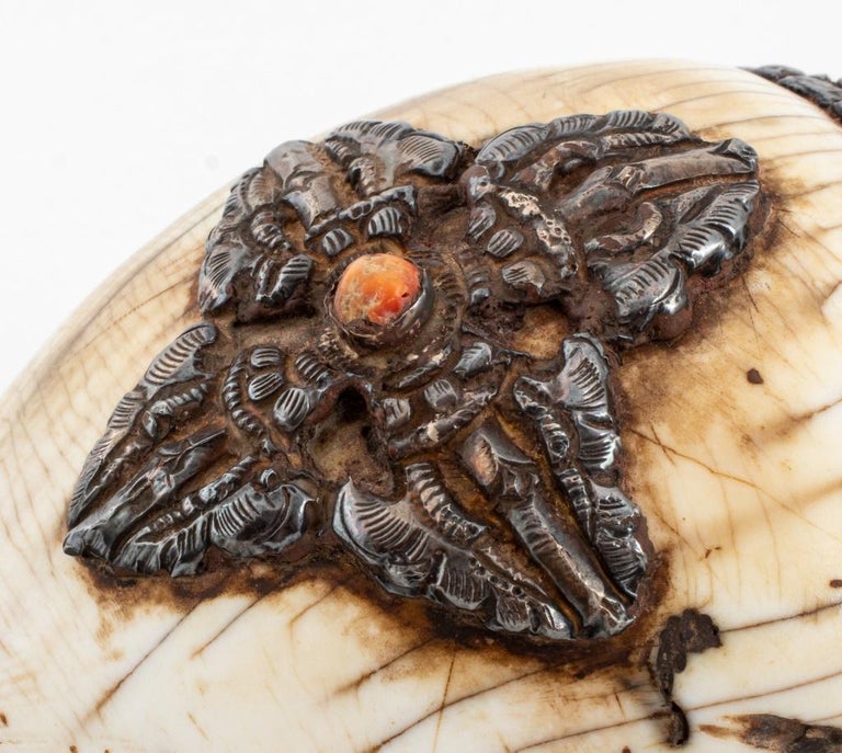 Tibetan Silver Covered Conch Shell Horn, 19th Century For Sale at 1stDibs