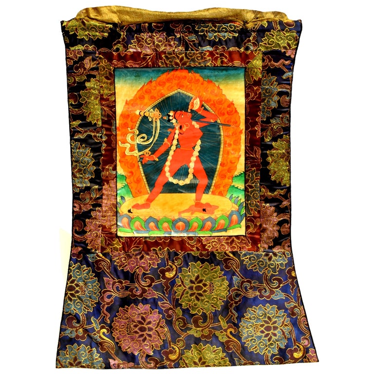 Tibetan Thangka Goddess Dakinis, Hand Painted Tanka For Sale at 1stDibs