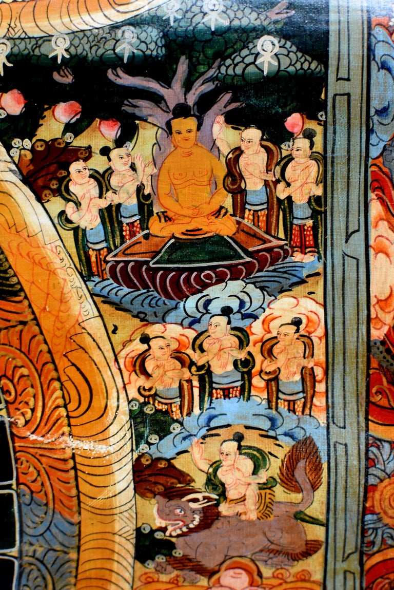 Tibetan Thangka Life of Buddha, Hand Painted Tanka at 1stDibs | tanka ...