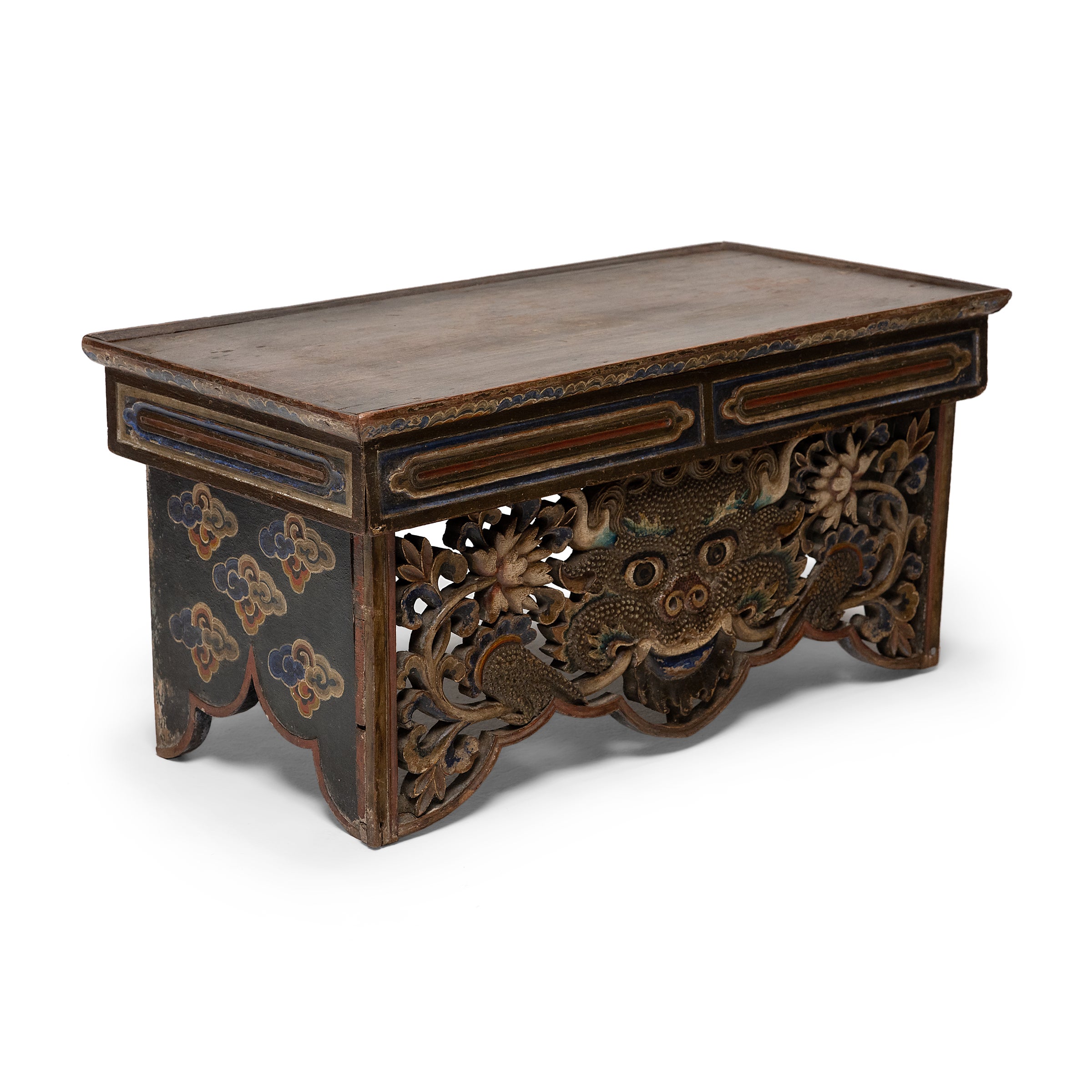 Tibetan Traveler's Table with Face of Glory, c. 1900 For Sale at 1stDibs