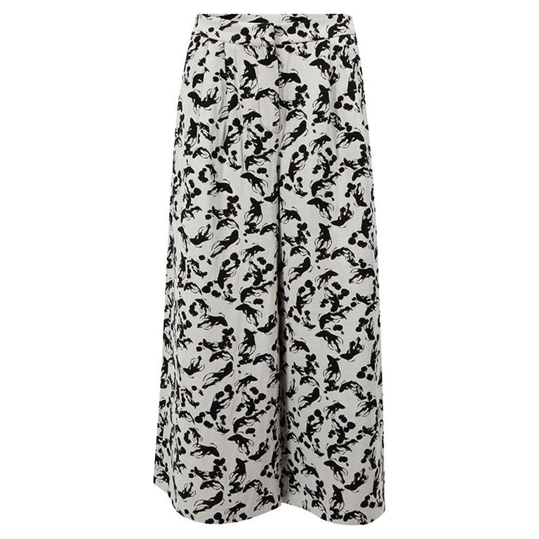 Tibi Women's Black and White Patterned Culottes For Sale at 1stDibs
