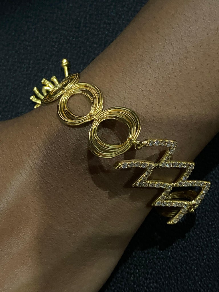 Twin Elegance Aquarius Zodiac Tibisiri Bracelet For Sale at 1stDibs