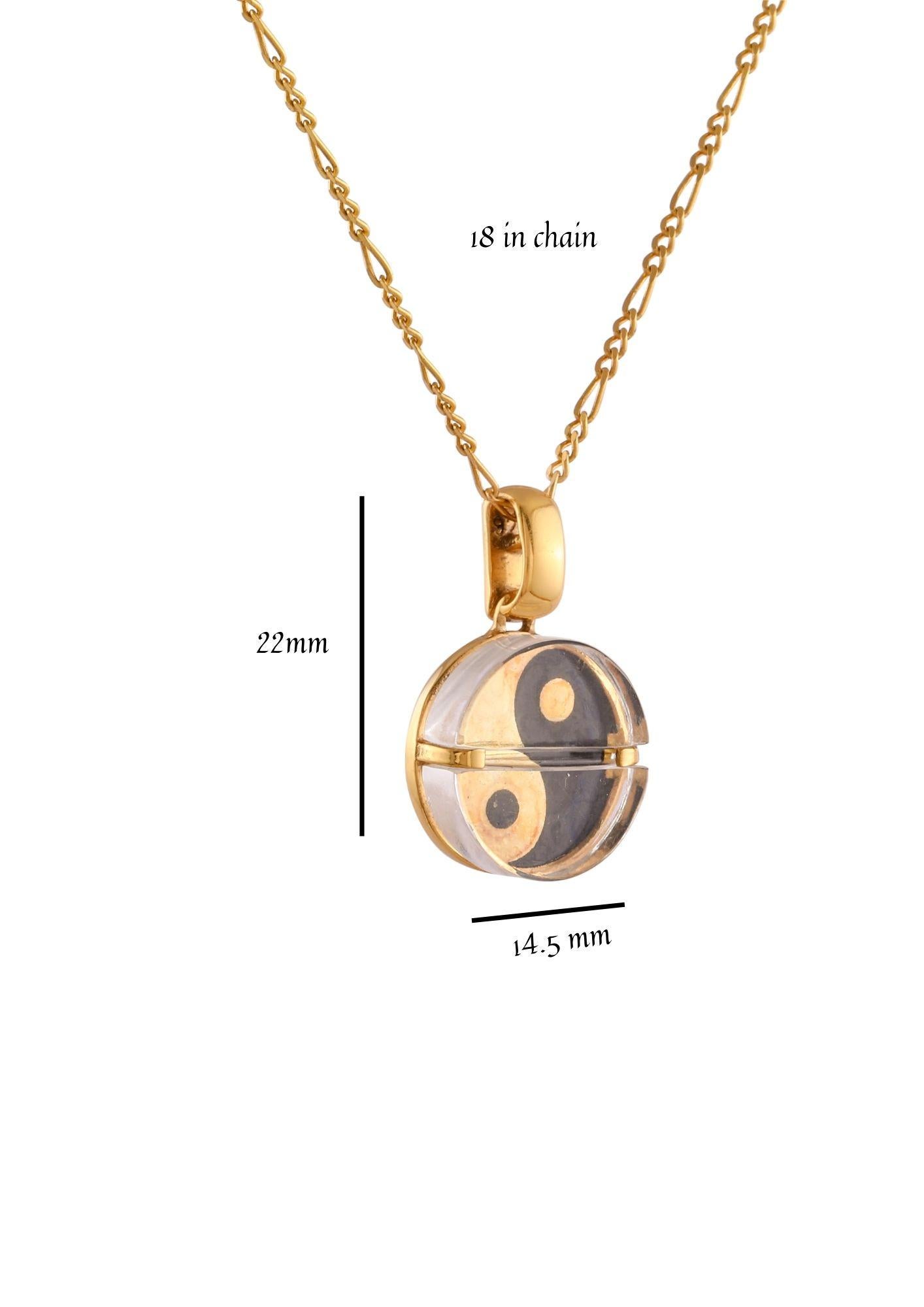 Tichu Chi Pill Pendant and Chain in Sterling Silver and Crystal in Gold ...