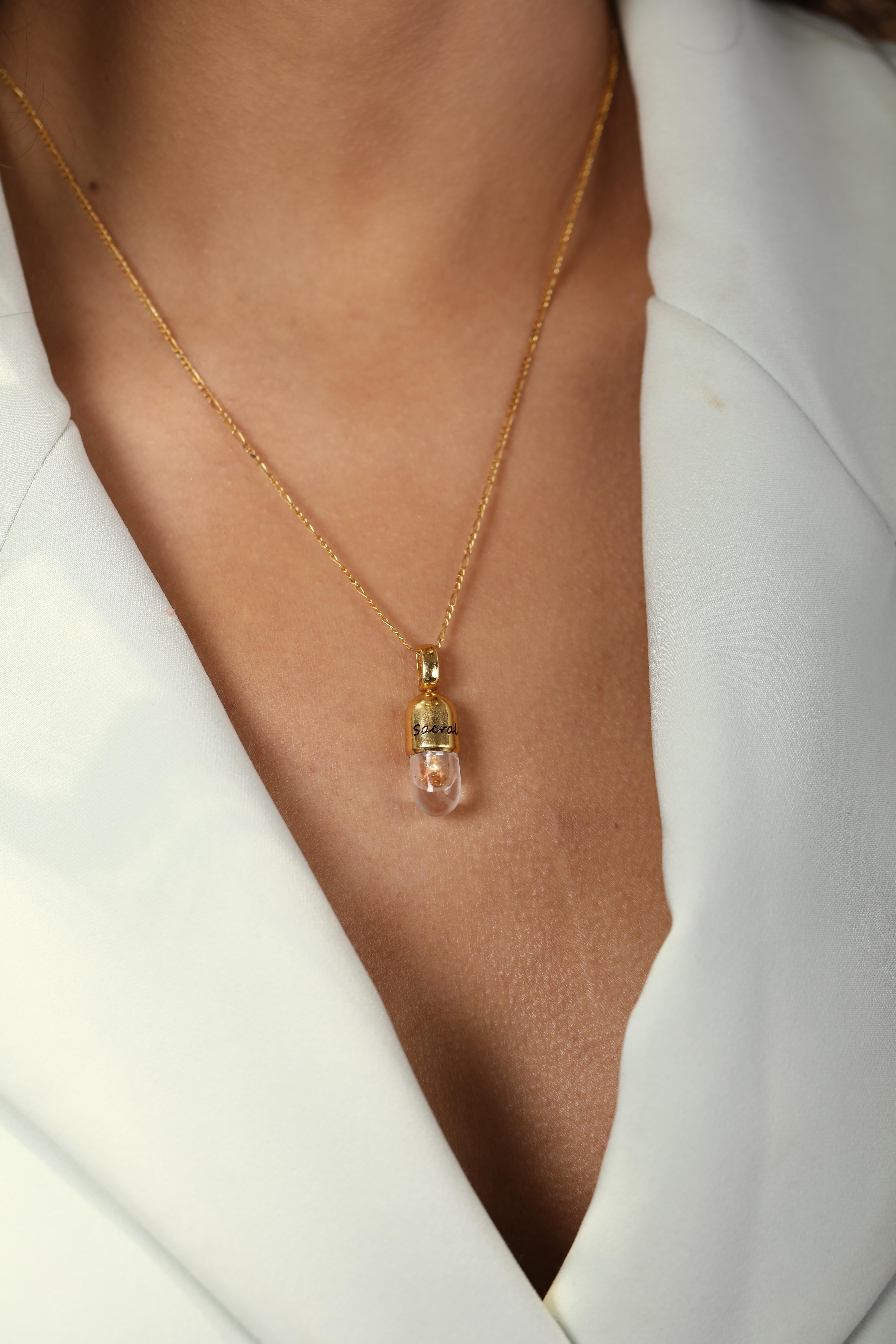 Tichu Citrine Solar Plexus Chakra Pendant and Chain in 925 Silver and ...
