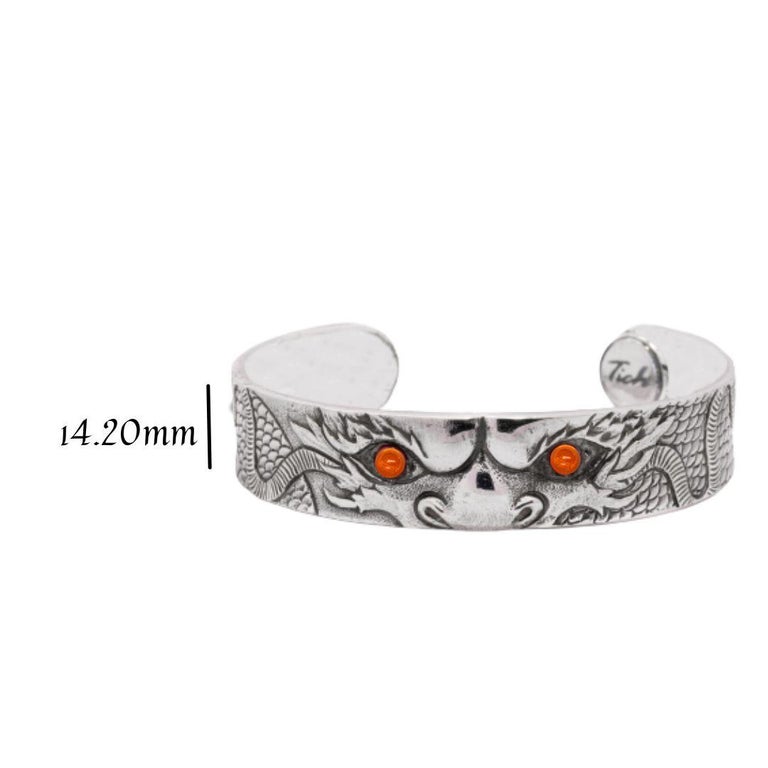 Tichu Mandarin Garnet Dragon Eye Cuff Sterling Silver and Crystal ...