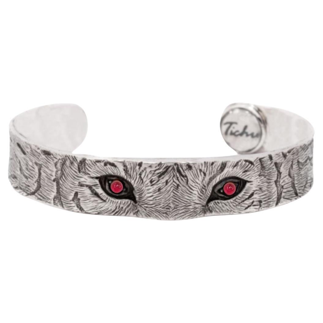 Tichu Ruby Tiger Eye Cuff in Sterling Silver and Crystal Quartz Size S ...