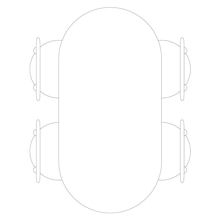 Tide Oval Dining Set, 4 Chairs For Sale at 1stDibs