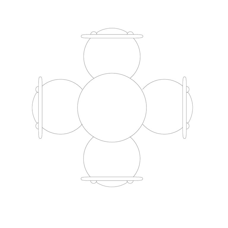Tide Round Dining Set, 4 Chairs For Sale at 1stDibs