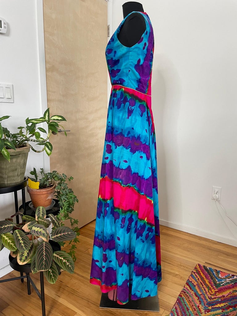 Tie Dye Palazzo Pants Hippie Boho Jump Suit Pants 1970s For Sale At