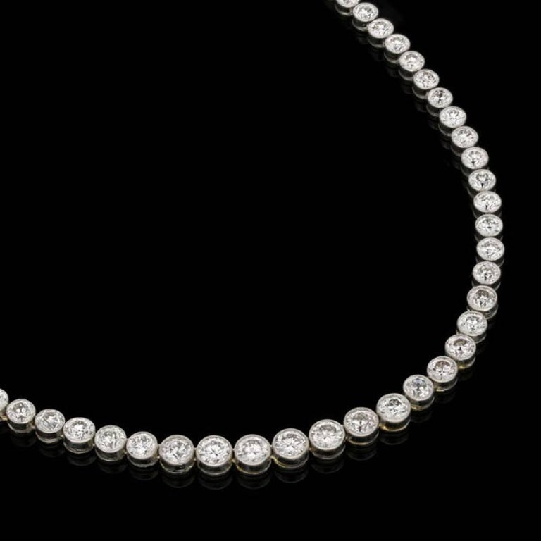 Tiffany and Co. Classic Graduated Round Diamond Line Necklace, circa ...
