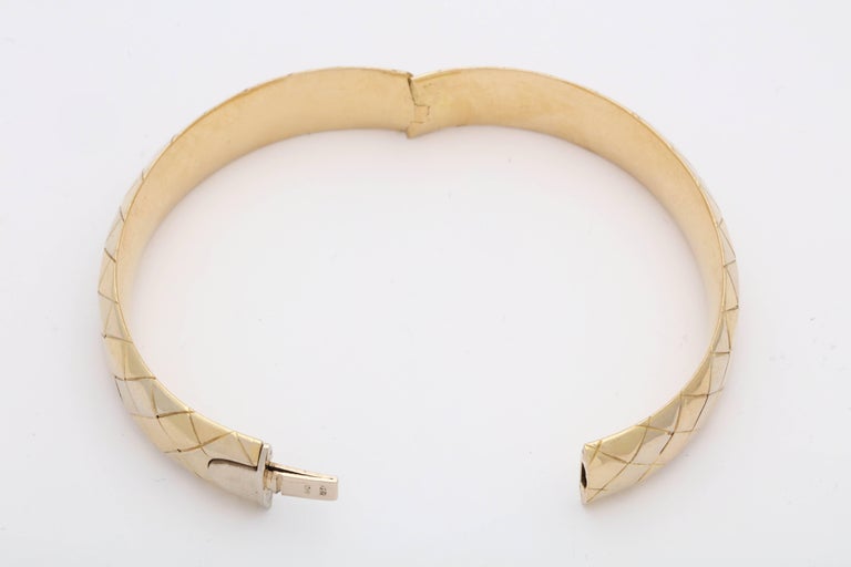 Tiffany and Co. Quilt Pattern Design Gold Bangle Bracelet with ...