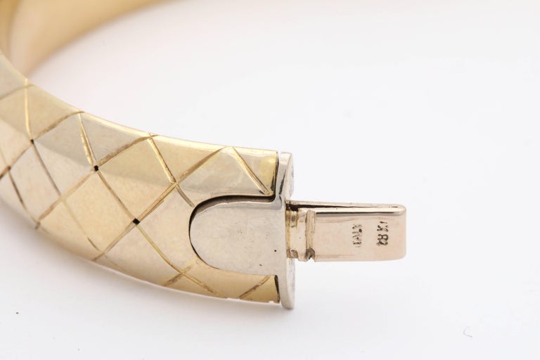 Tiffany and Co. Quilt Pattern Design Gold Bangle Bracelet with ...