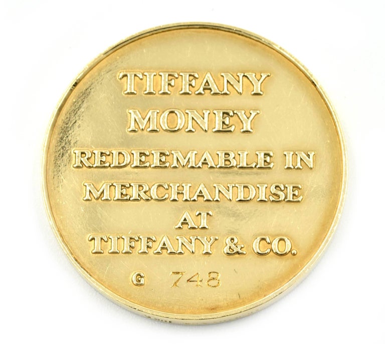 Tiffany and Co. “Tiffany Money” $1, 000 Coin 18 Karat Yellow Gold Ref ...
