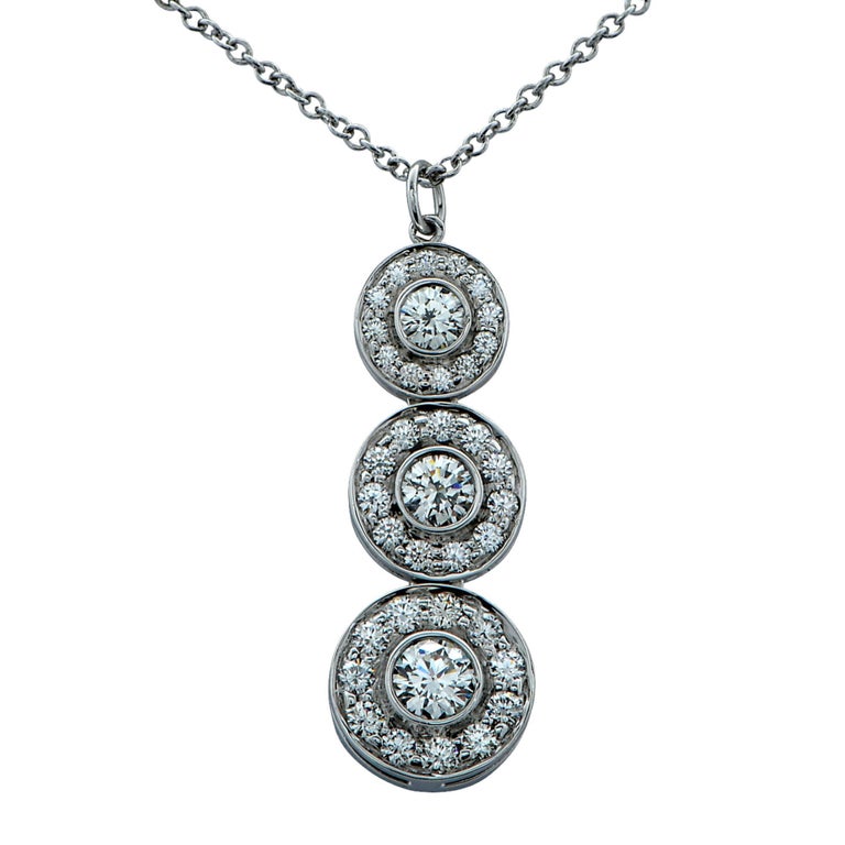 Tiffany and Co. Triple Drop Diamond Platinum Pendant at 1stDibs ...