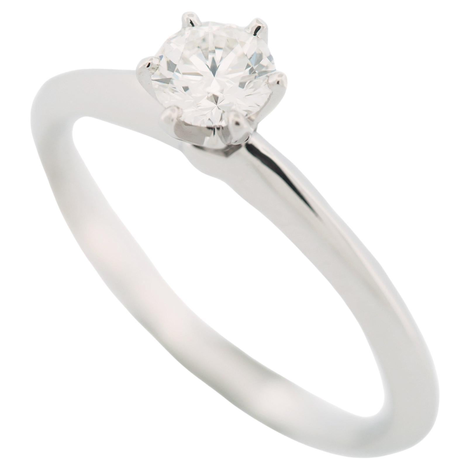 Tiffany 0.31ct Solitaire Diamond Ring PT950 For Sale at 1stDibs