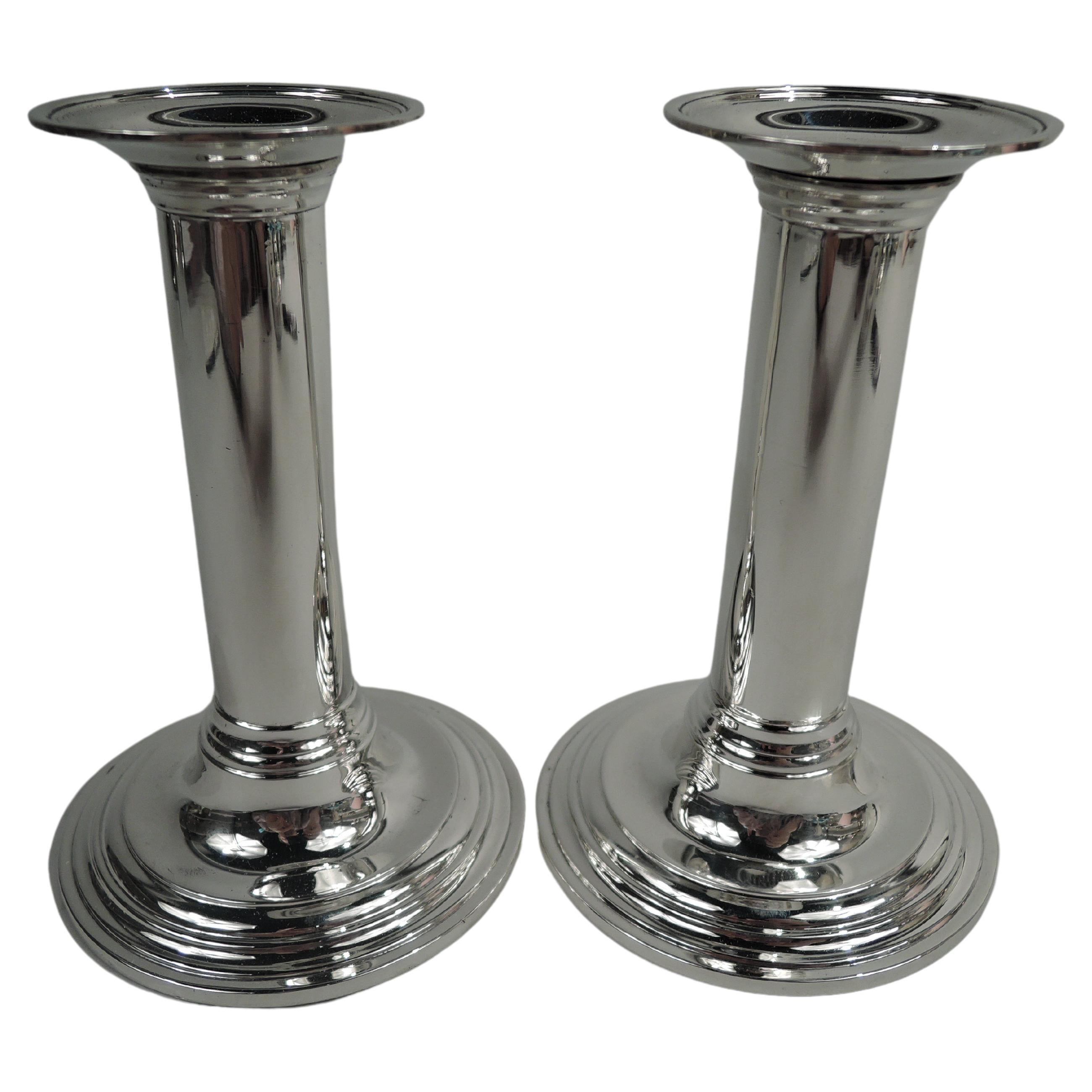 Tiffany American Modern Classical Column Candlesticks For Sale at 1stDibs