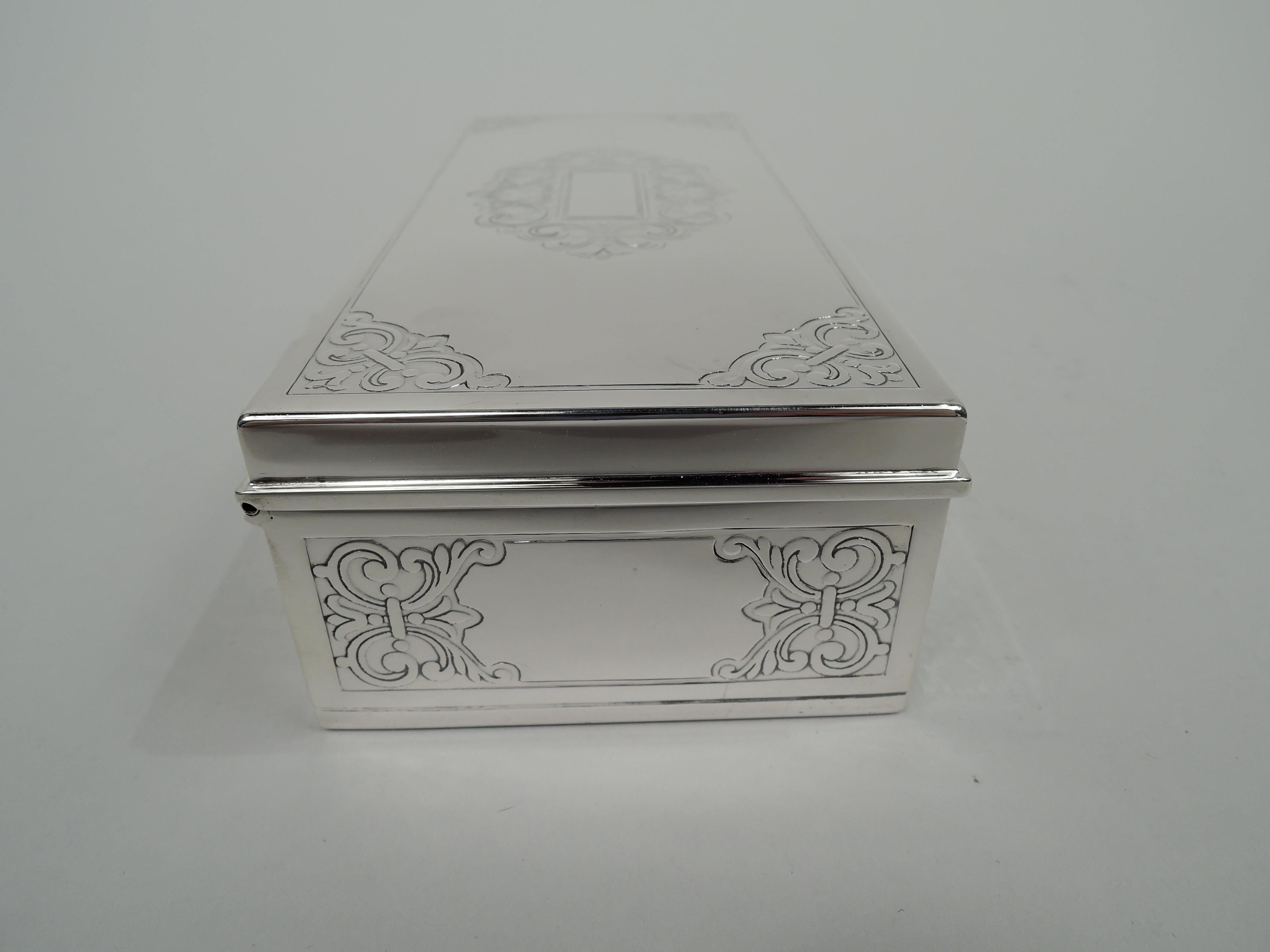 Tiffany American Modern Classical Sterling Silver Box For Sale at 1stDibs