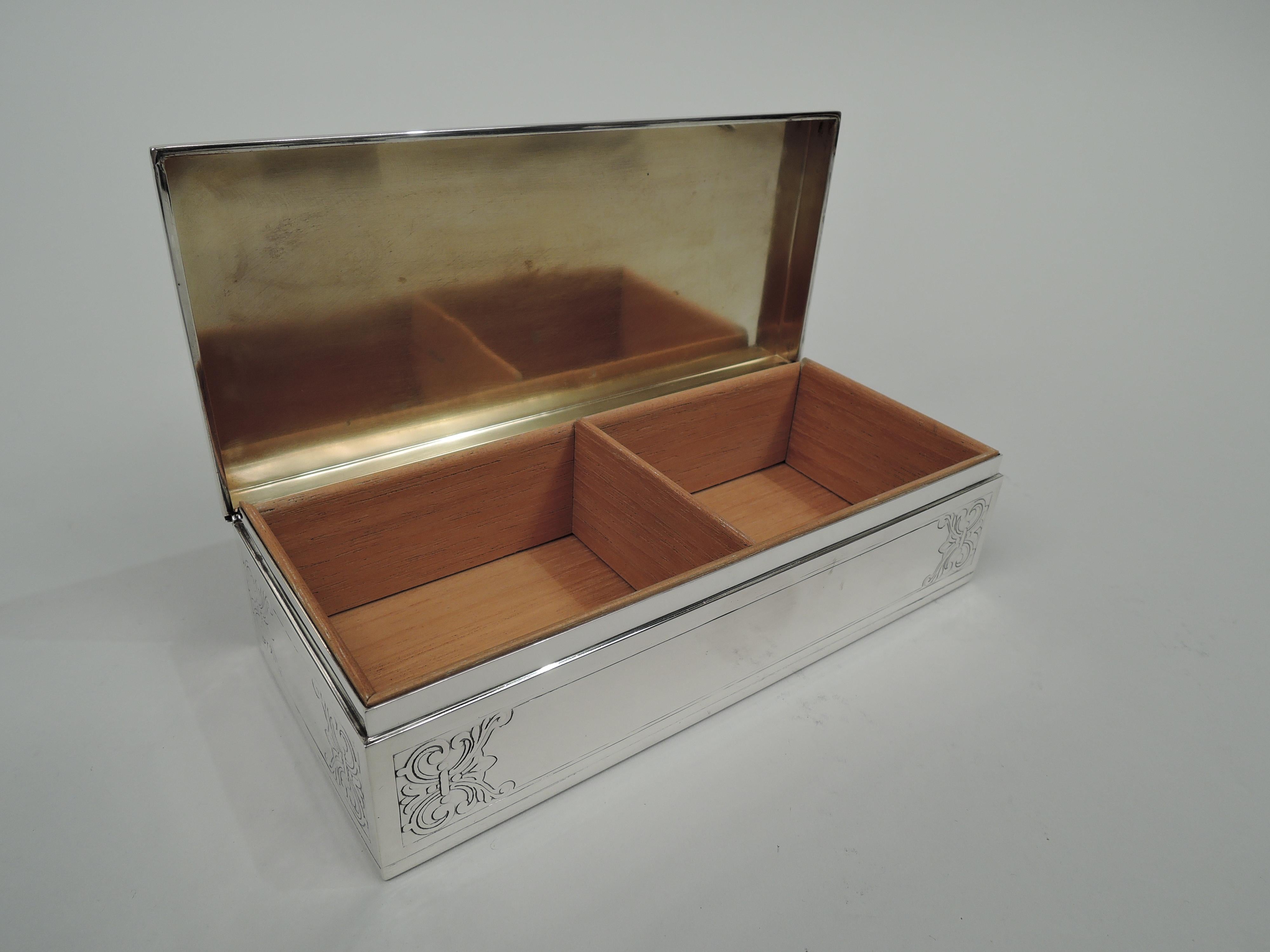 Tiffany American Modern Classical Sterling Silver Box For Sale at 1stDibs