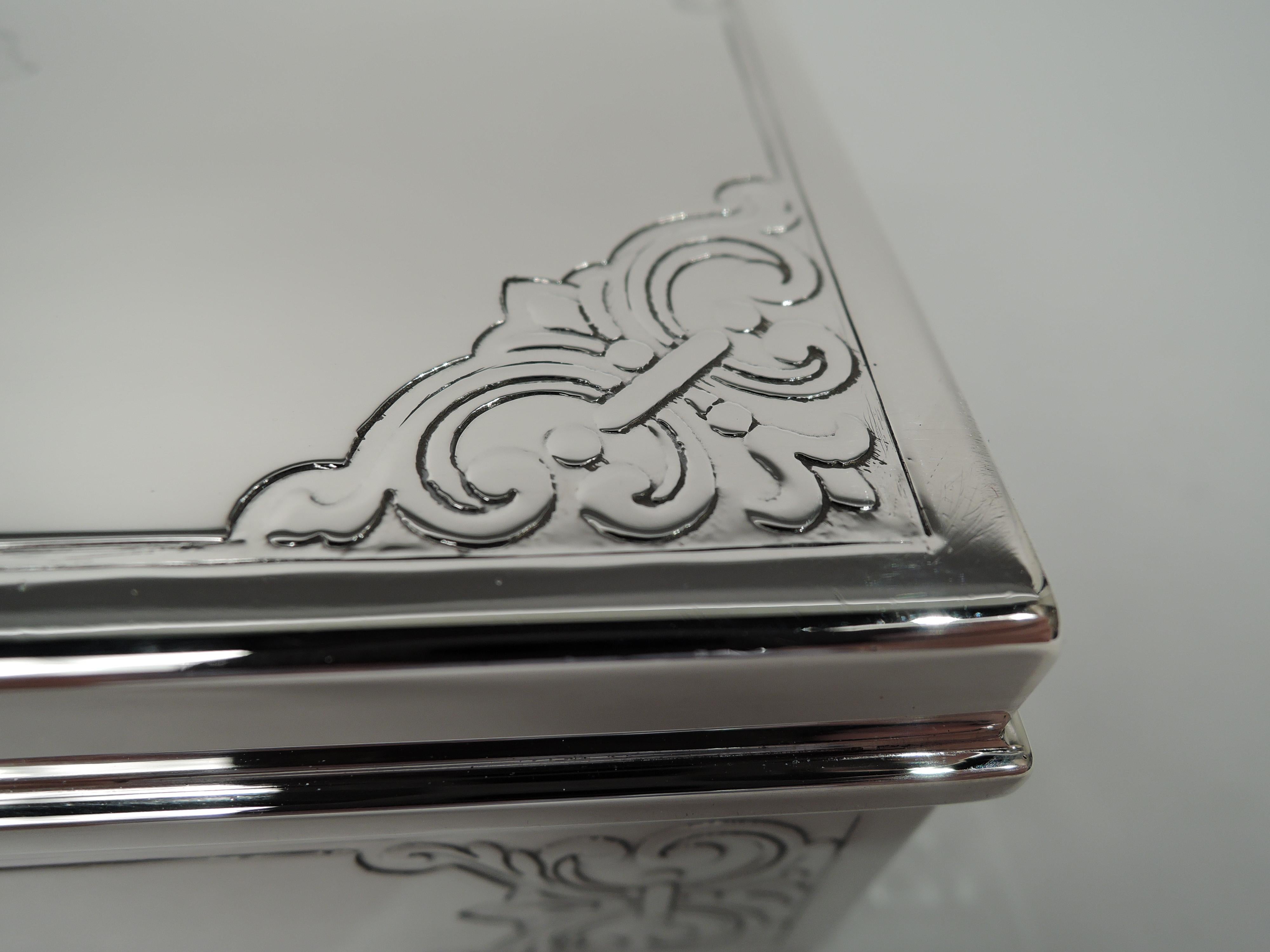 Tiffany American Modern Classical Sterling Silver Box For Sale at 1stDibs