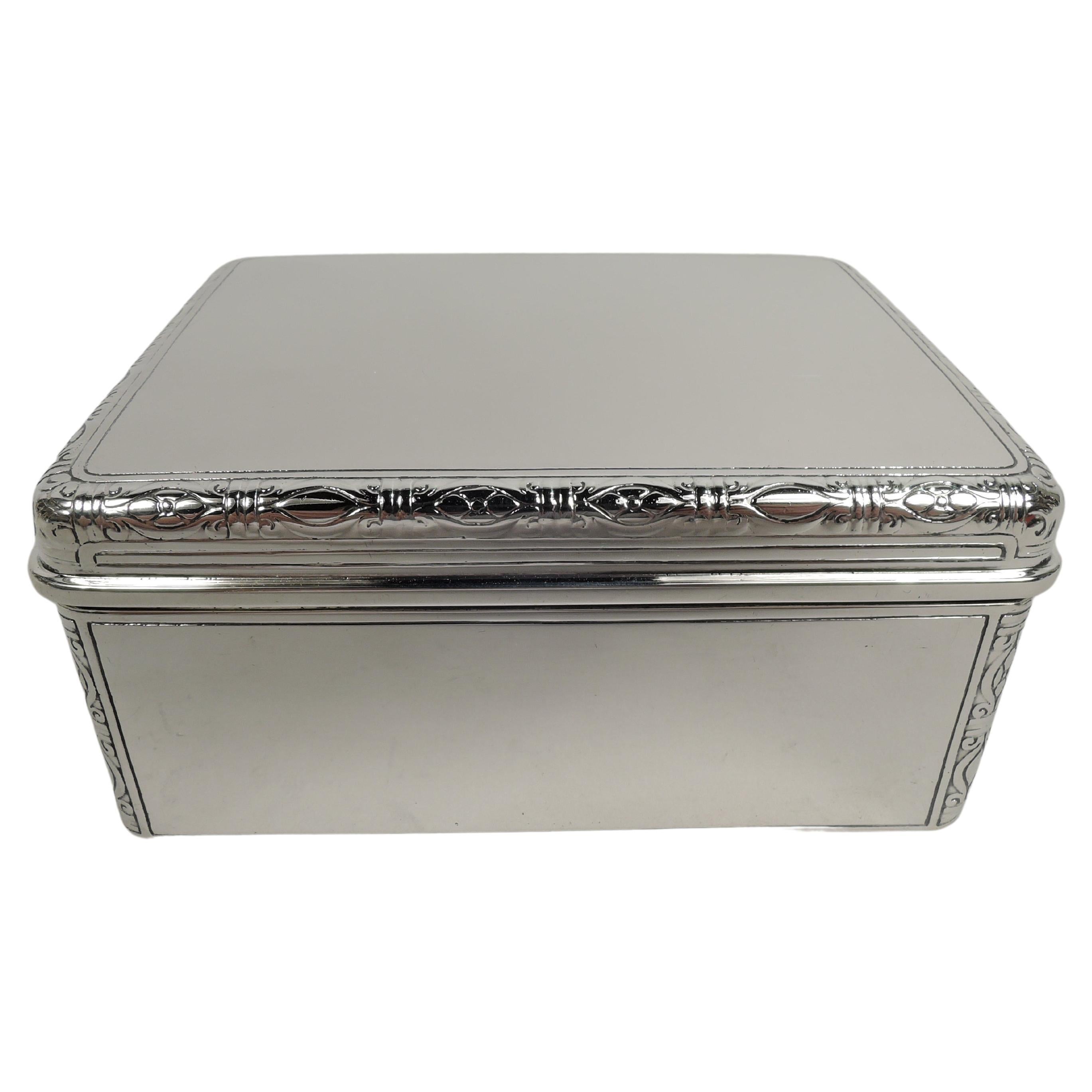 American Modern Sterling Silver Casket Box by Tiffany For Sale at 1stDibs