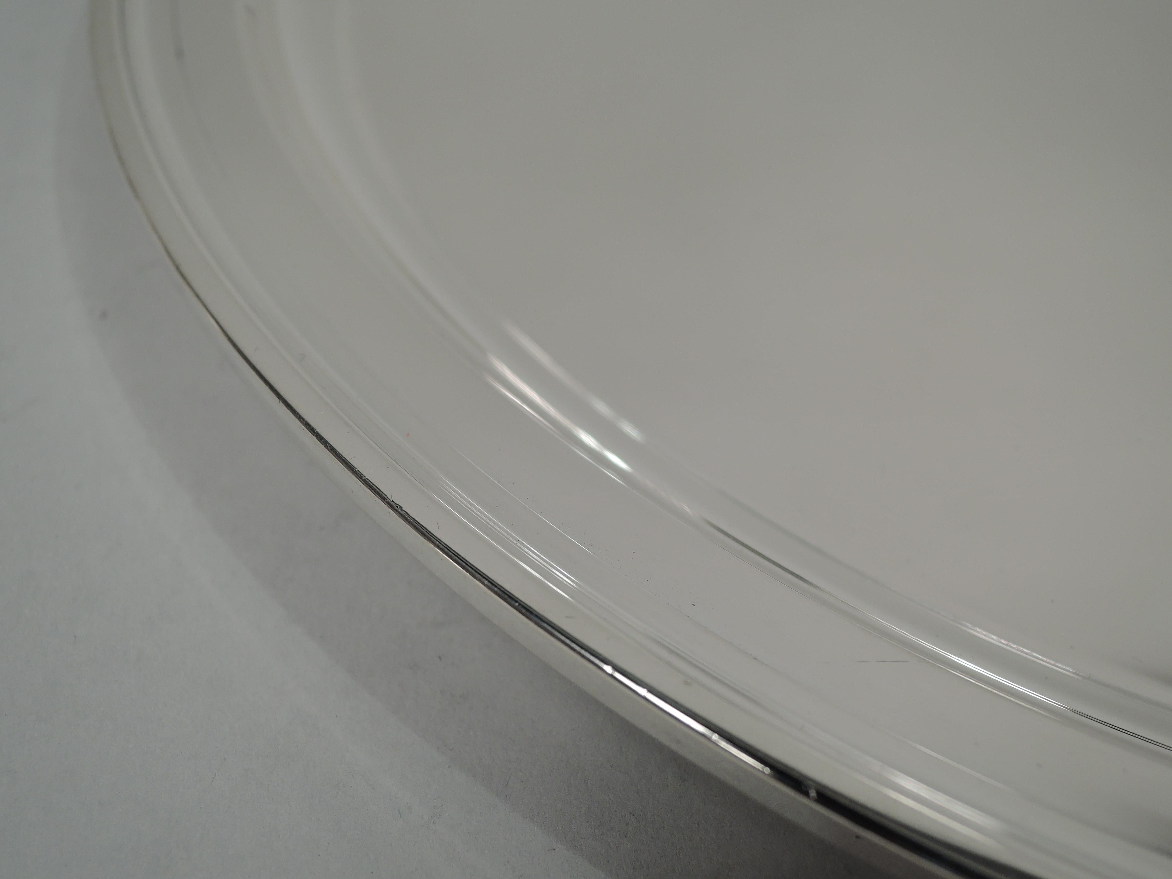 Tiffany American Modern Sterling Silver 11-Inch Round Tray For Sale at ...