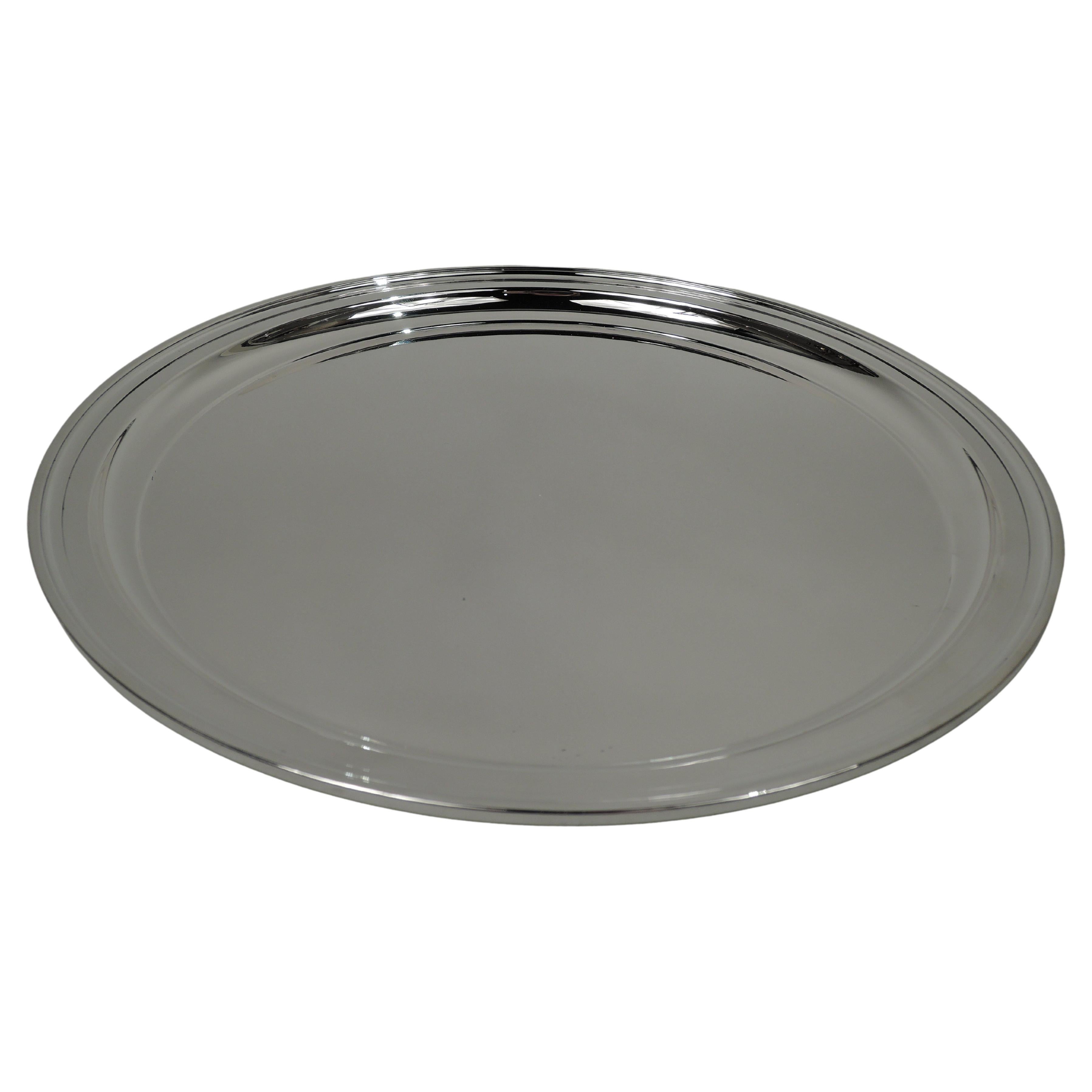 Tiffany American Modern Sterling Silver 11-Inch Round Tray For Sale at ...
