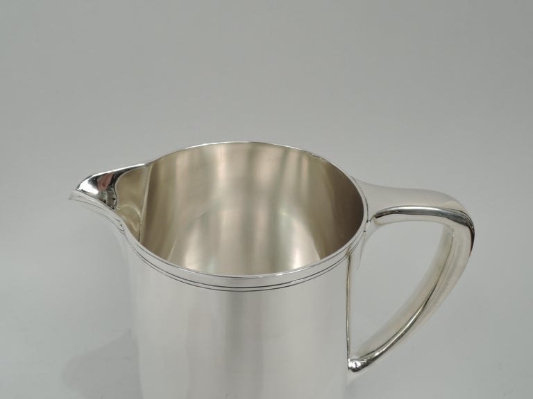 Tiffany American Modern Sterling Silver Water Pitcher For Sale at 1stDibs