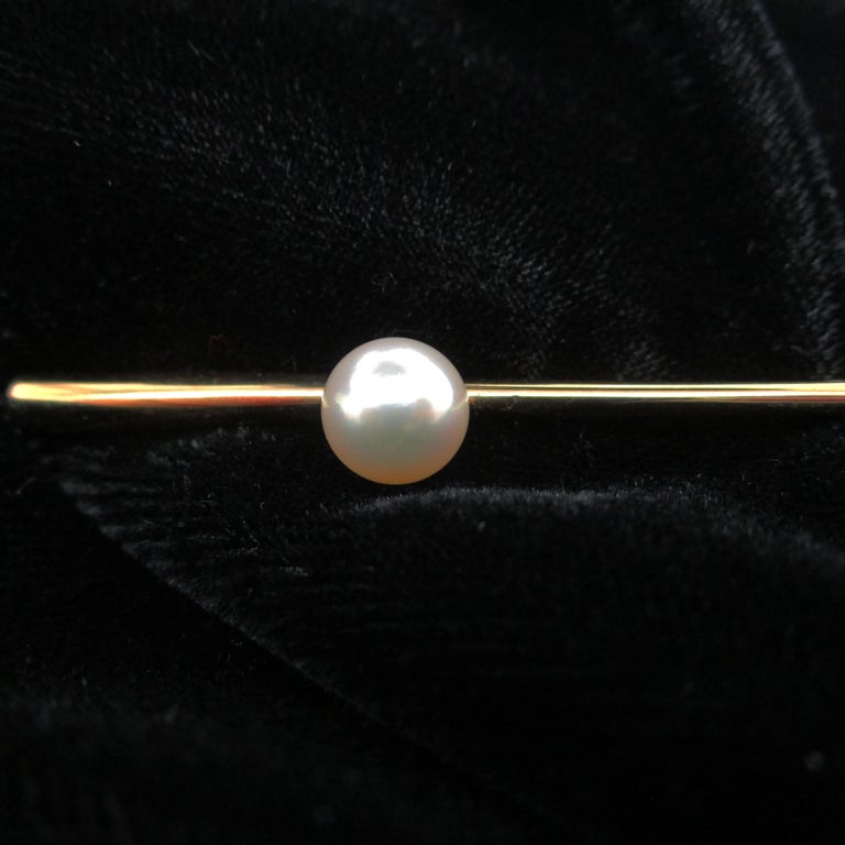 Tiffany and Co. 14 Karat Yellow Gold Baseball Bat and Pearl Tie Clip at ...