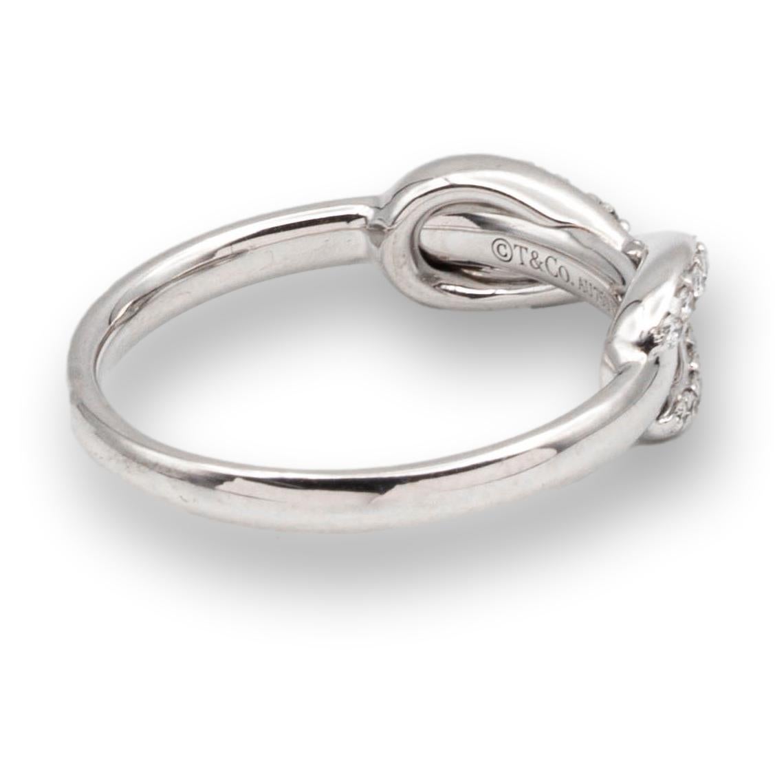 Tiffany and Co. 18 Karat White Gold .13 ct Diamond Infinity Ring at ...