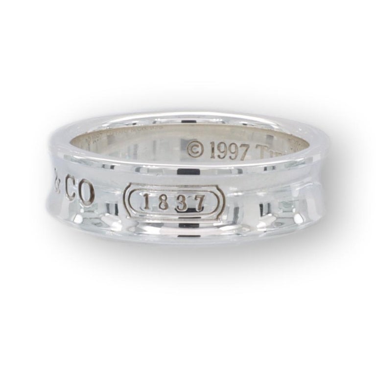 Tiffany and Co. 1837 Sterling Silver Contoured Band Ring, Medium at 1stDibs