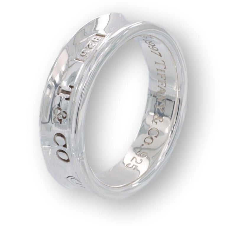 Tiffany and Co. 1837 Sterling Silver Contoured Band Ring, Medium at 1stDibs