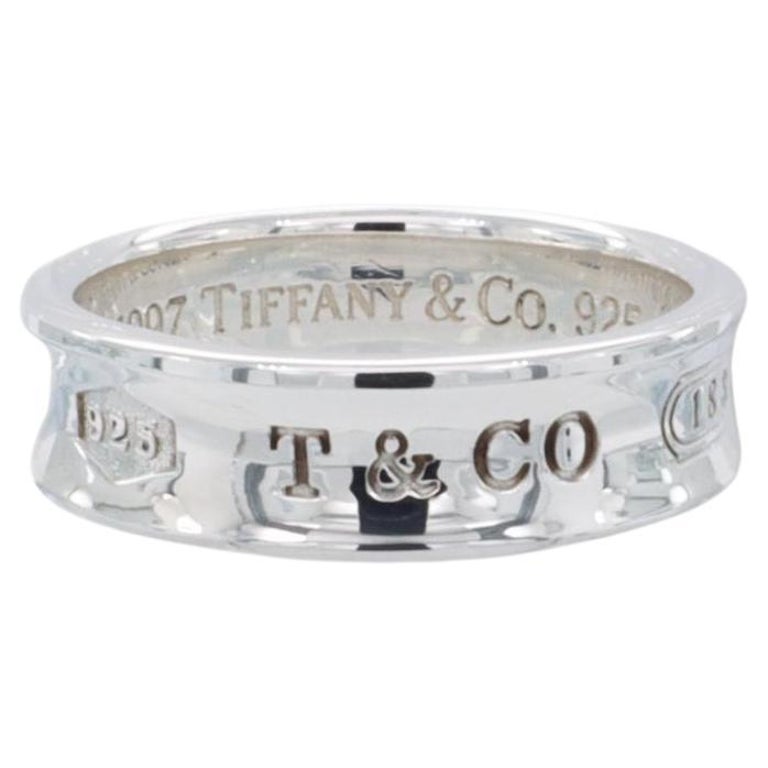 Tiffany and Co. 1837 Sterling Silver Contoured Band Ring, Medium at 1stDibs