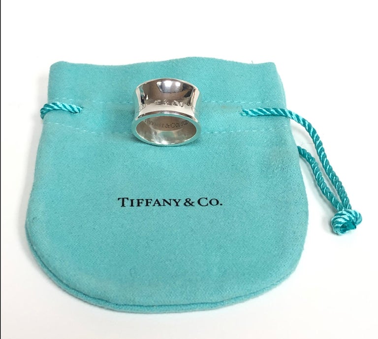 Tiffany and Co. 1837 Sterling Silver Contoured Wide Band Ring Size 6 at 1stDibs | sterling ...