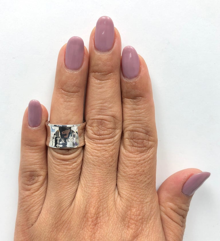 Tiffany and Co. 1837 Sterling Silver Contoured Wide Band Ring Size 6 at 1stDibs | sterling ...