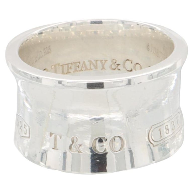 Tiffany and Co. 1837 Sterling Silver Contoured Wide Band Ring Size 6 at 1stDibs | sterling ...