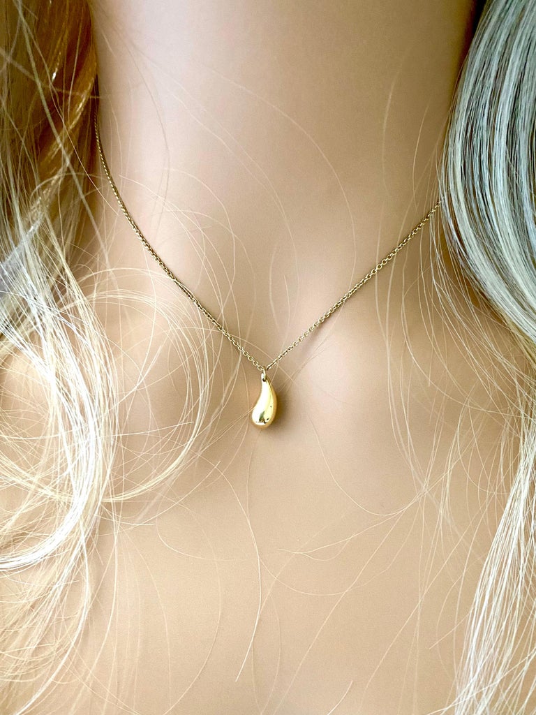 Tiffany and Co Eighteen Karat Gold Elsa Peretti Teardrop Pendant ...