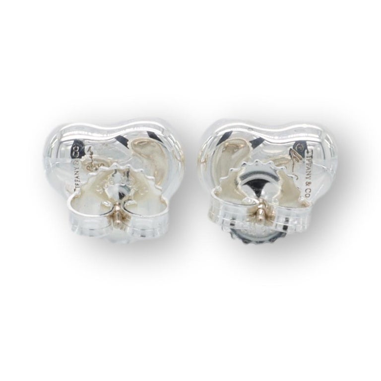 Tiffany and Co. Elsa Peretti Sterling Silver Bean Stud Earrings at 1stDibs