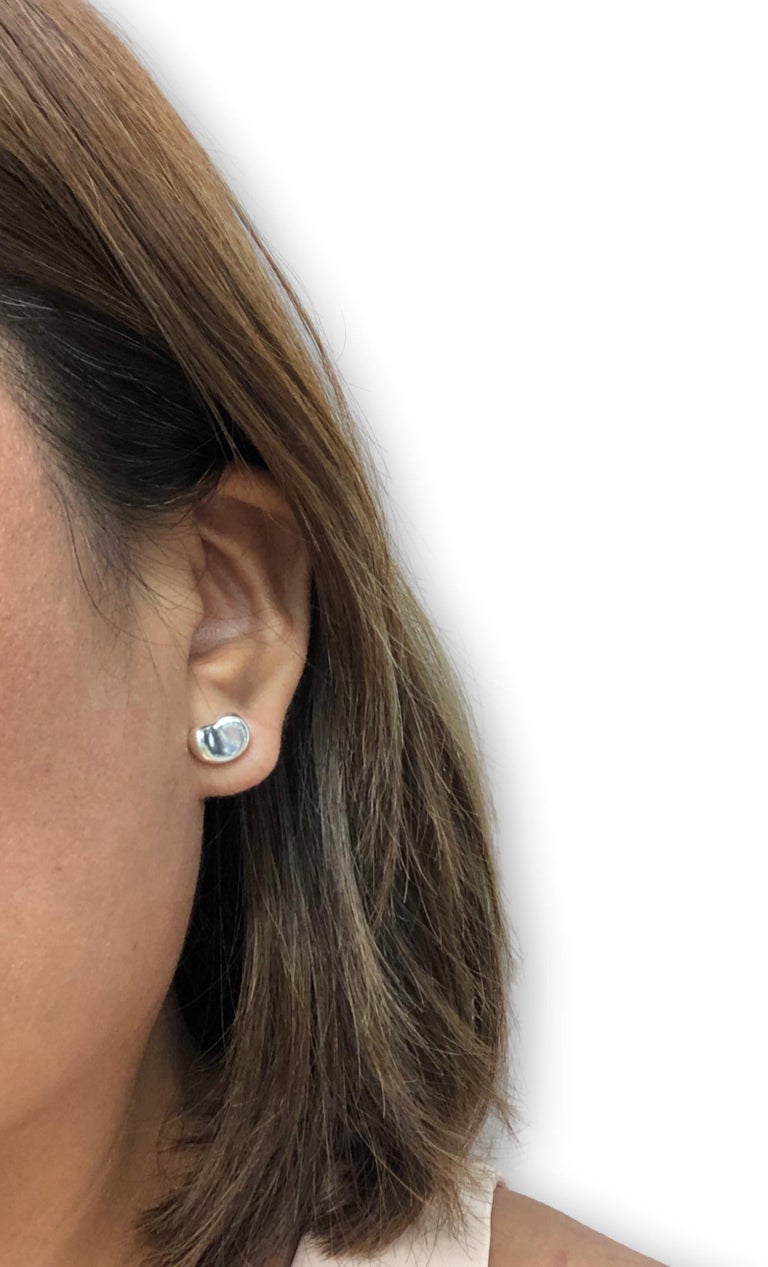 Tiffany and Co. Elsa Peretti Sterling Silver Bean Stud Earrings at 1stDibs