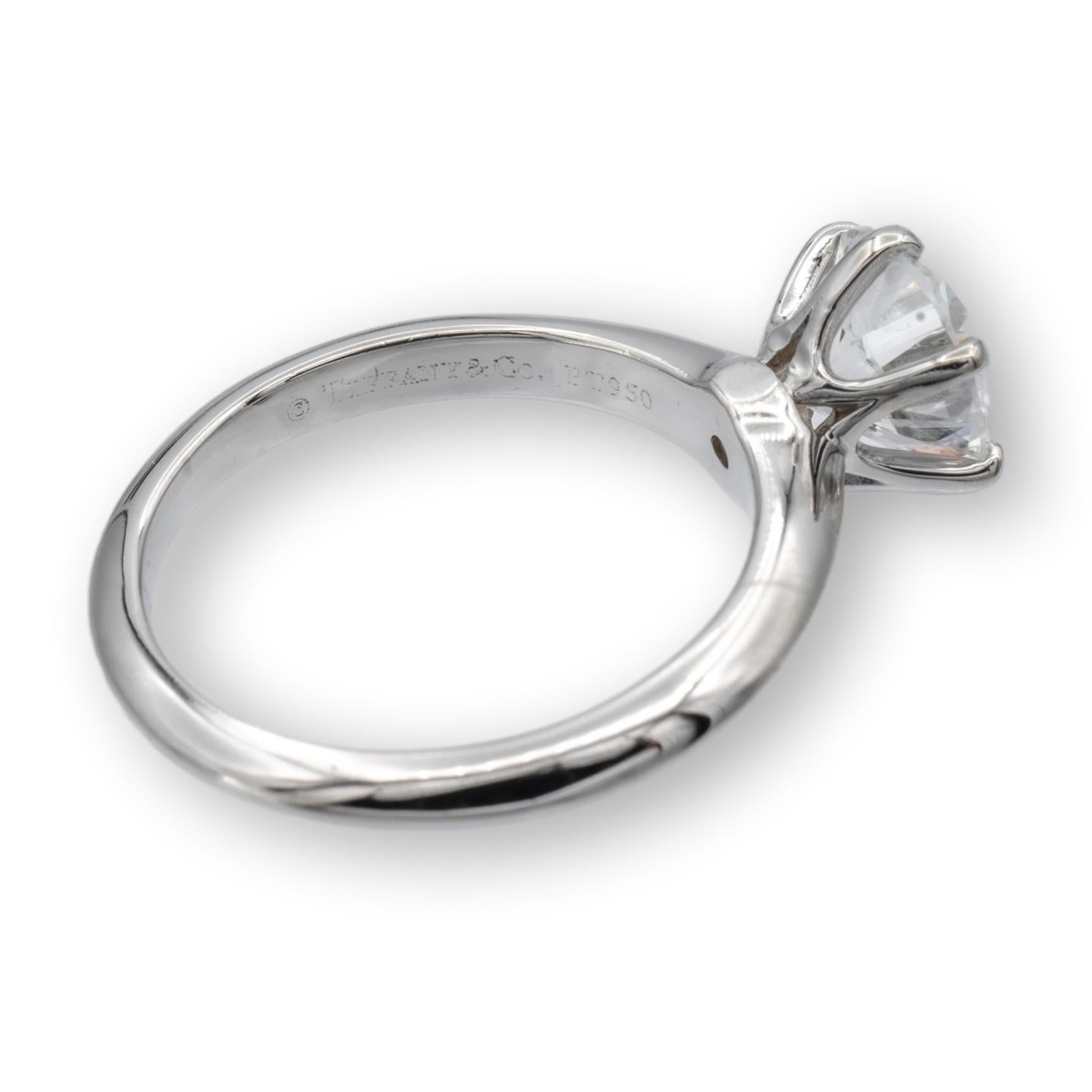 Tiffany and Co. Platinum Diamond Engagement Ring Round 1.70ct DSI1 w ...