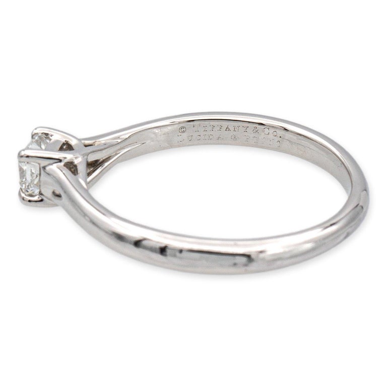 Tiffany and Co. Platinum Lucida Diamond Engagement Ring .31ct IVVS2 w ...