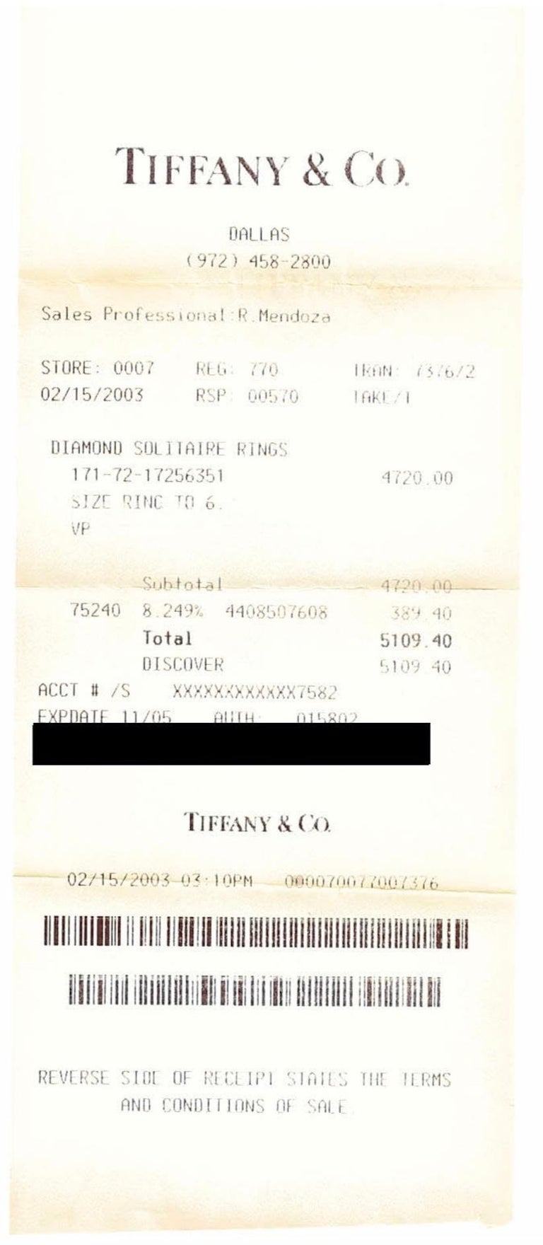 Tiffany and Co. Platinum Lucida Diamond Engagement Ring .50ct HVVS1 w ...