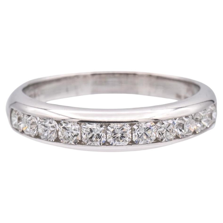 Tiffany and Co. Platinum Channel Half Circle Diamond Eternity Band .17 ...