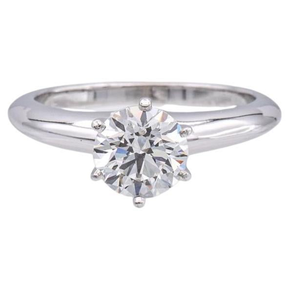 Tiffany and Co. Diamond Platinum Engagement Ring For Sale at 1stDibs