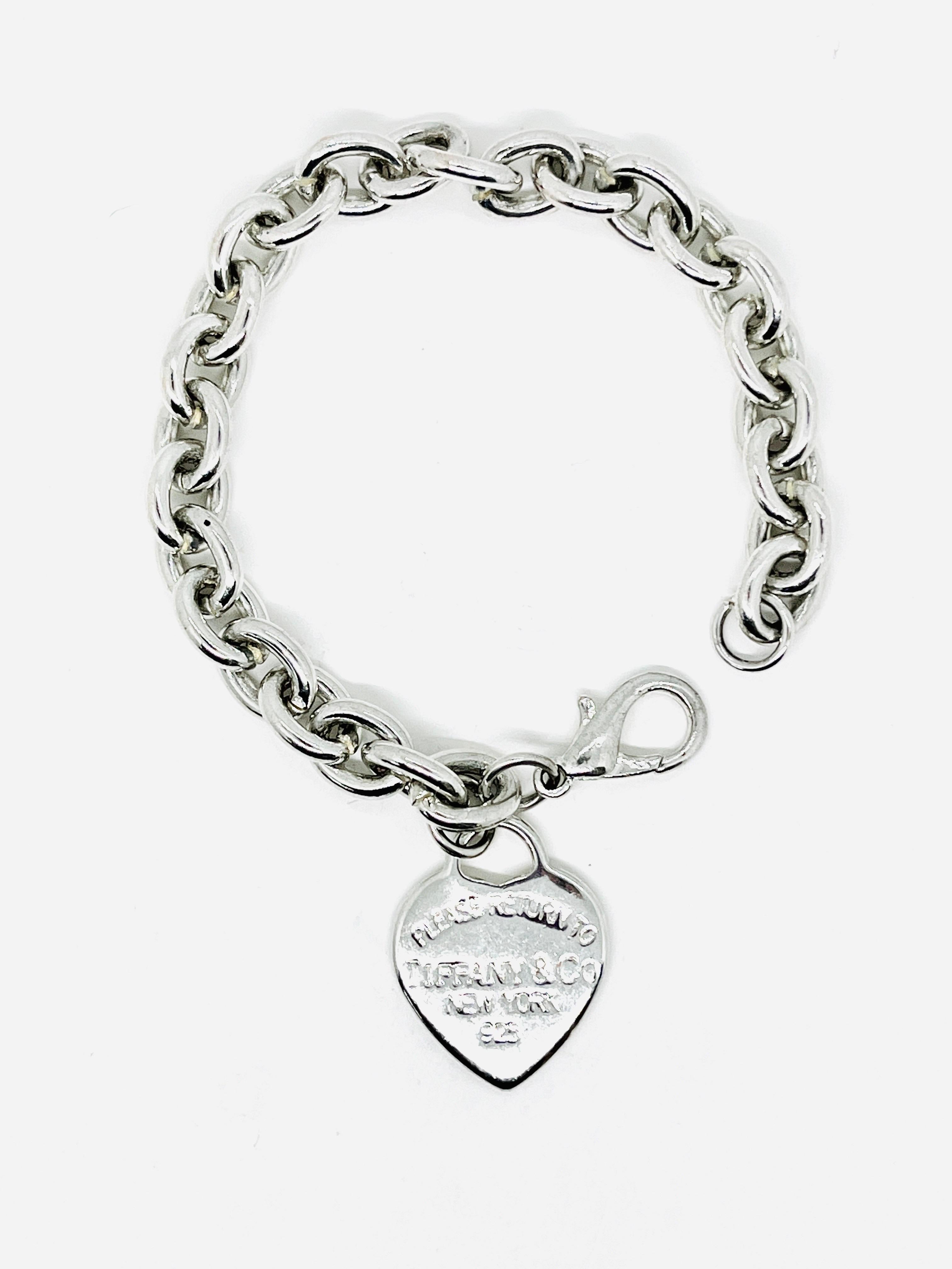 Tiffany and Co "Return To" Heart Tag Sterling 925 Chain Bracelet For ...